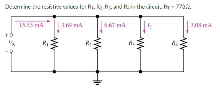 Solved Determine the resistive values for R1, R2, R3, and R4 | Chegg.com