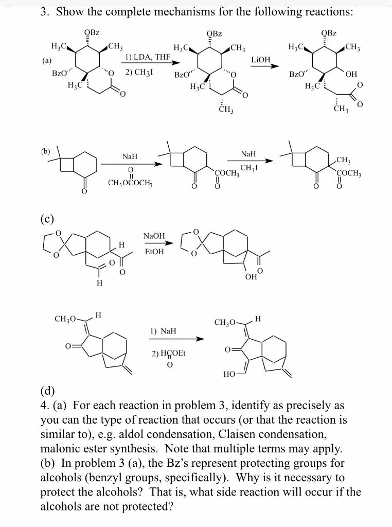 Solved 3. Show the complete mechanisms for the following | Chegg.com