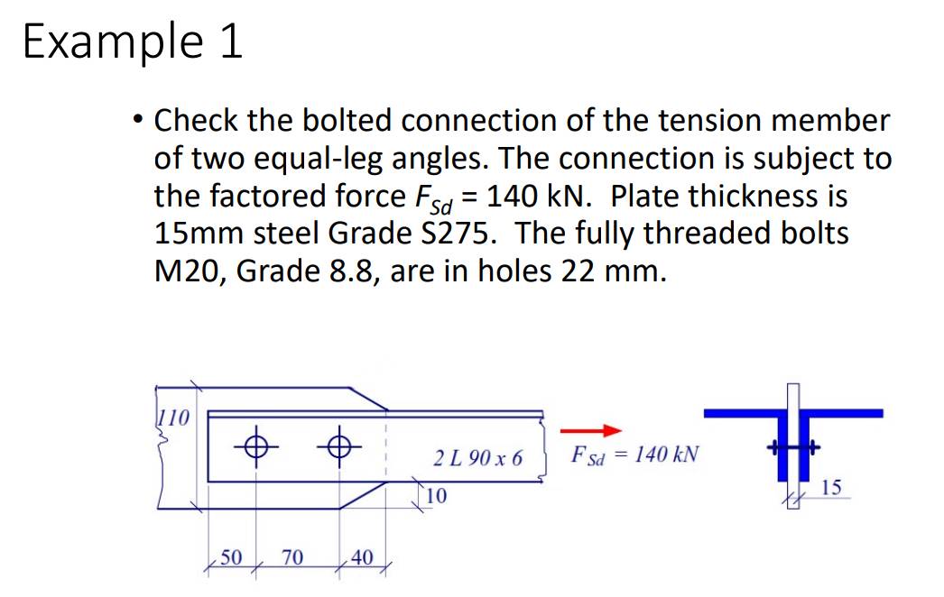 - Check the bolted connection of the tension member | Chegg.com