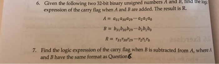 Solved Given the following two 32-bit binary unsigned | Chegg.com