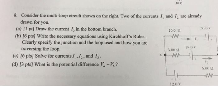 Solved 8. Consider the multi-loop circuit shown on the | Chegg.com