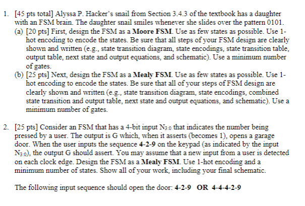 1. [45 pts total] Alyssa P. Hacker's snail from | Chegg.com