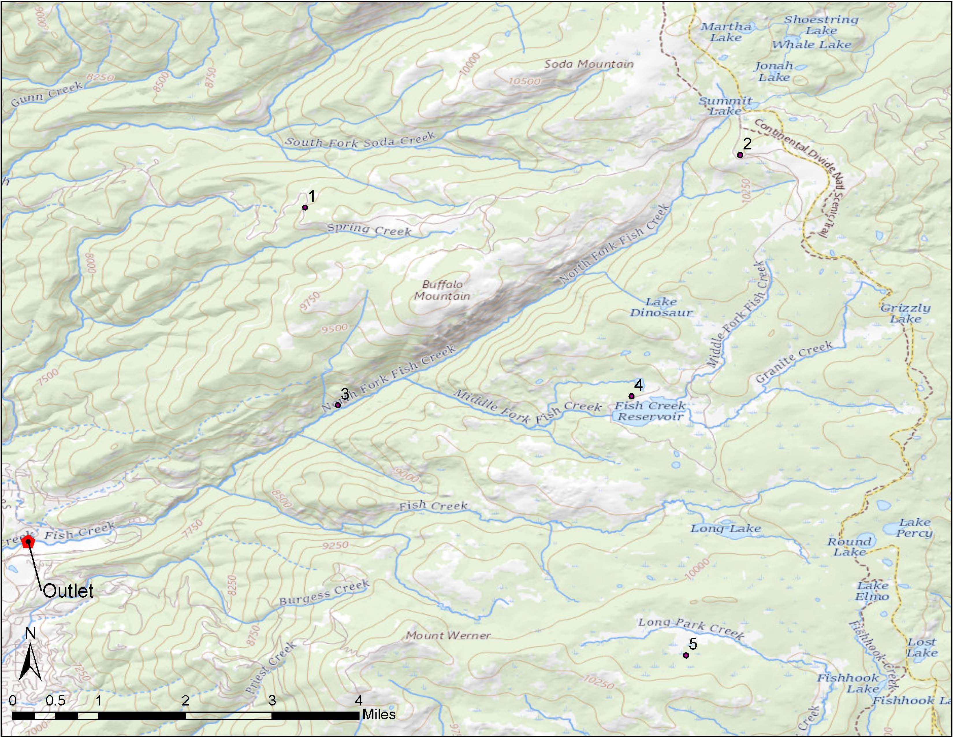 Solved Delineate the watershed area for the outlet given on | Chegg.com
