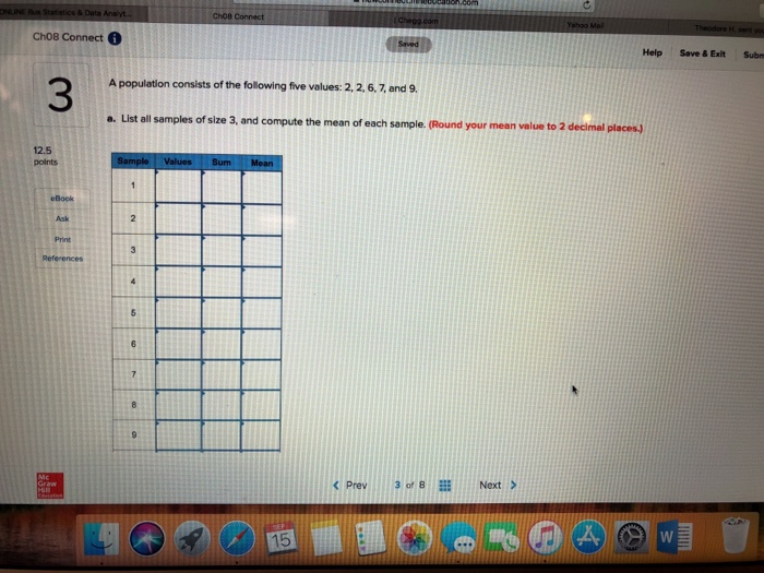 Solved Cho8 Connect Help Save &Exit Subm 3 A population | Chegg.com