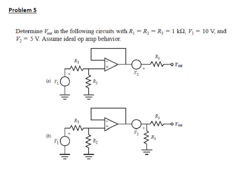 Solved Determine Vout in the following circuits with | Chegg.com
