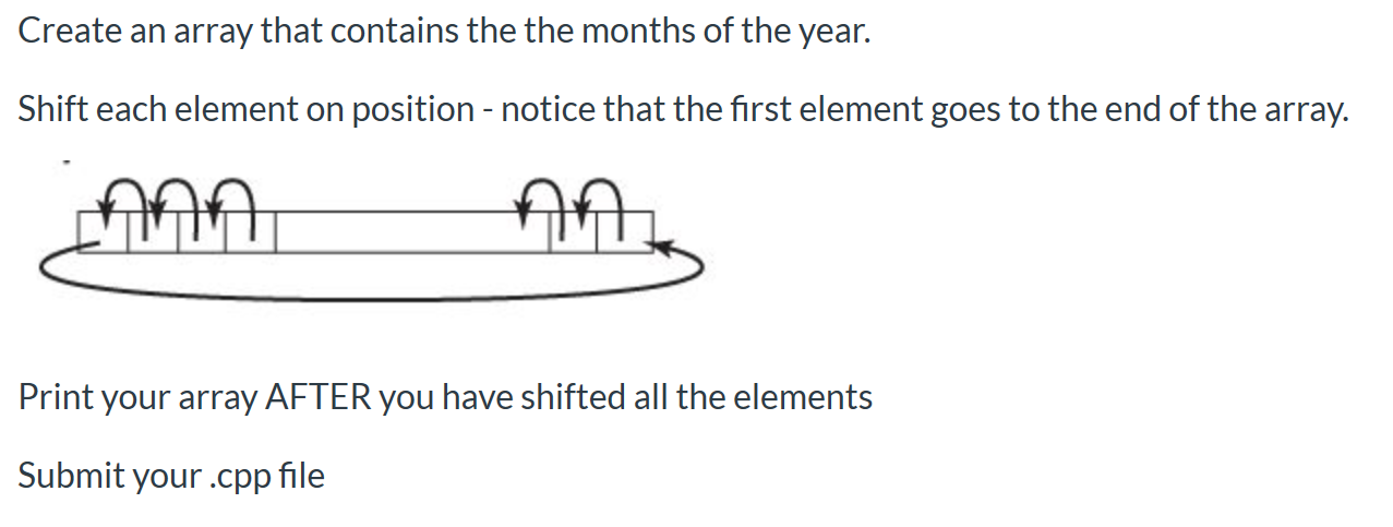 Solved Create an array that contains the the months of the | Chegg.com