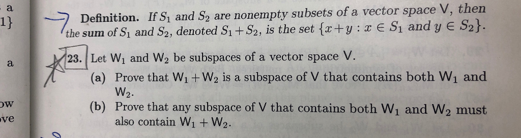 Solved -7 Definition. If Sh and S2 are nonempty subsets of a | Chegg.com