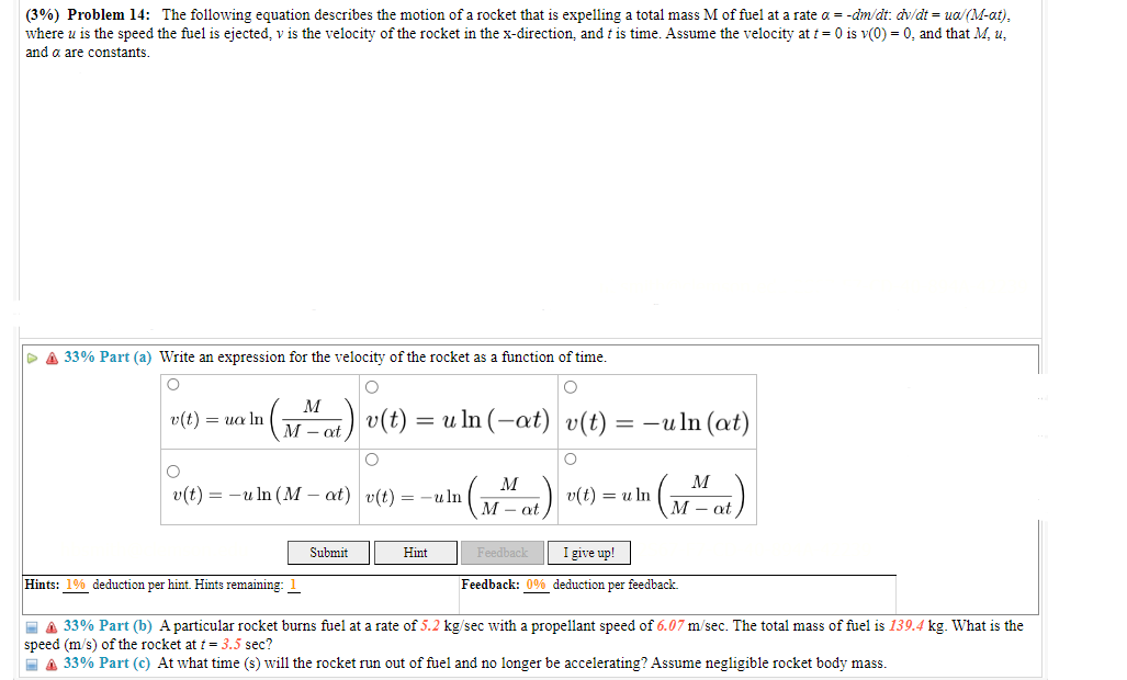 Solved 3 Problem 14 The Following Equation Describes