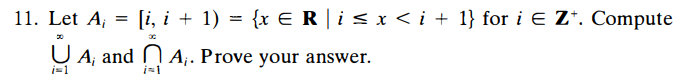 Solved 1. Let Ai=[i,i+1)={x∈R∣i≤x | Chegg.com
