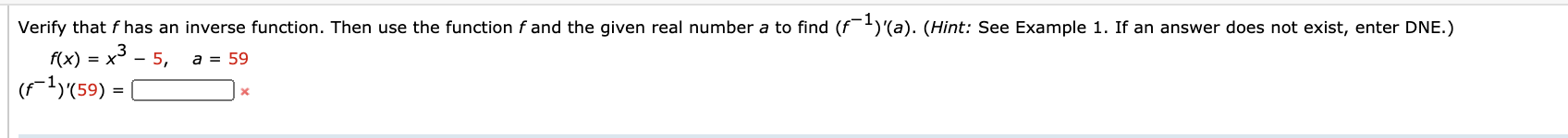 Solved Verify that f has an inverse function. Then use the | Chegg.com