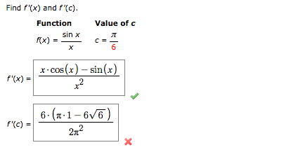 Solved Find f(x) and f(c). Function Value of c sin X x | Chegg.com
