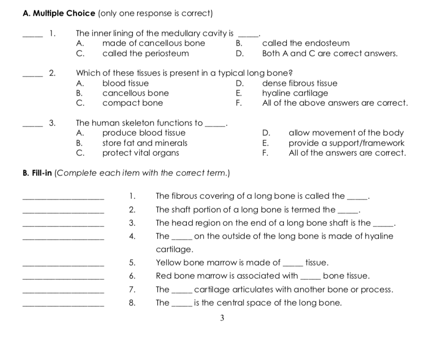 Solved A. Multiple Choice (only one response is correct) The | Chegg.com