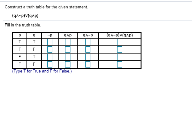 Solved Construct a truth table for the given statement. | Chegg.com