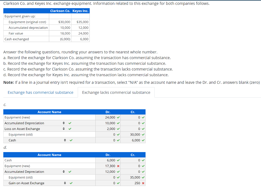 Solved need help with part D d. Record the exchange for | Chegg.com