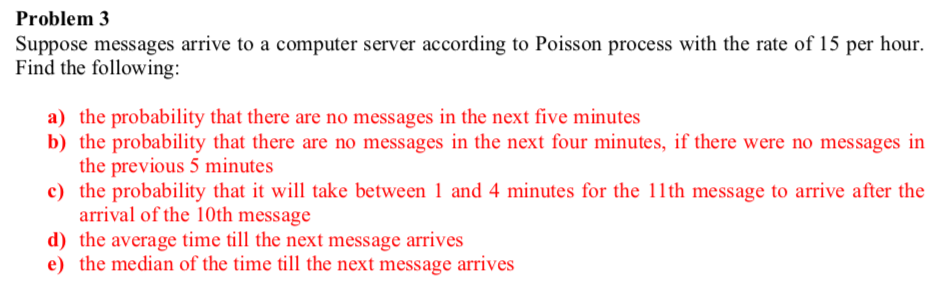 Solved Problem 3 Suppose messages arrive to a computer | Chegg.com