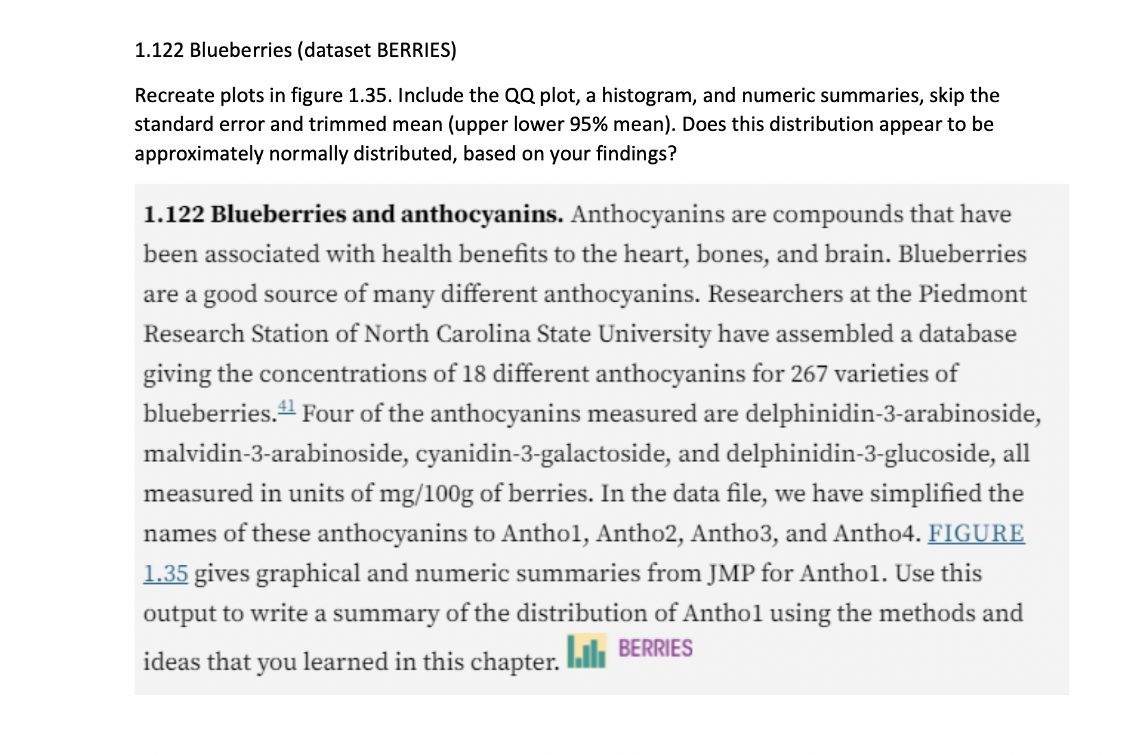 Solved 1.122 Blueberries (dataset BERRIES) Recreate plots in | Chegg.com