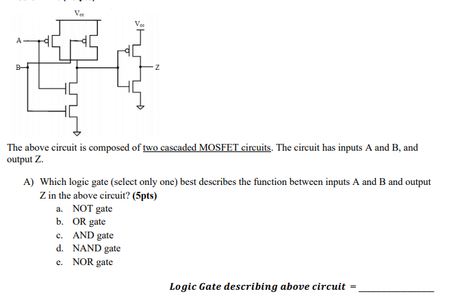Solved The above circuit is composed of two cascaded MOSFET | Chegg.com