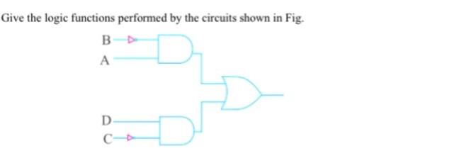 Solved Give the logic functions performed by the circuits | Chegg.com