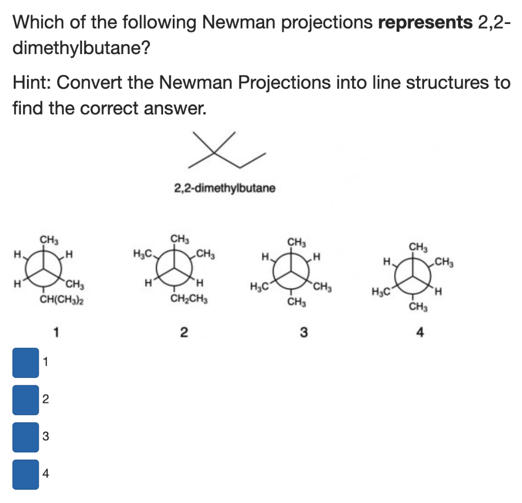 Solved Which of the following Newman projections represents | Chegg.com