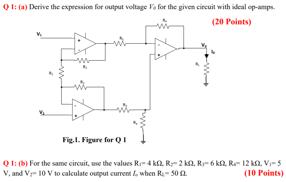 Solved Q1: (a) Derive the expression for output voltage Vo | Chegg.com