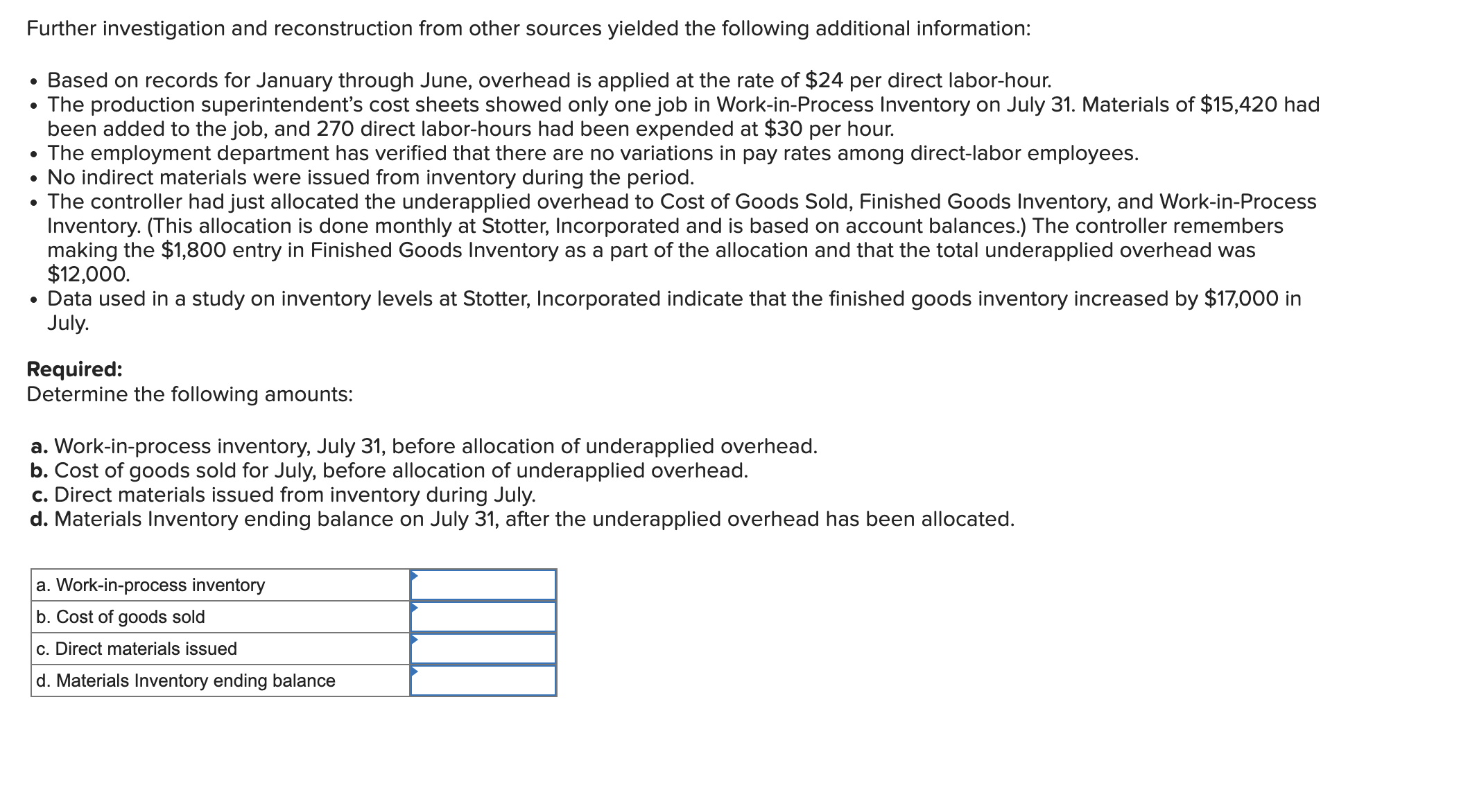 Solved Problem 7-57 (Static) Finding Missing Data (LO 7-2, | Chegg.com
