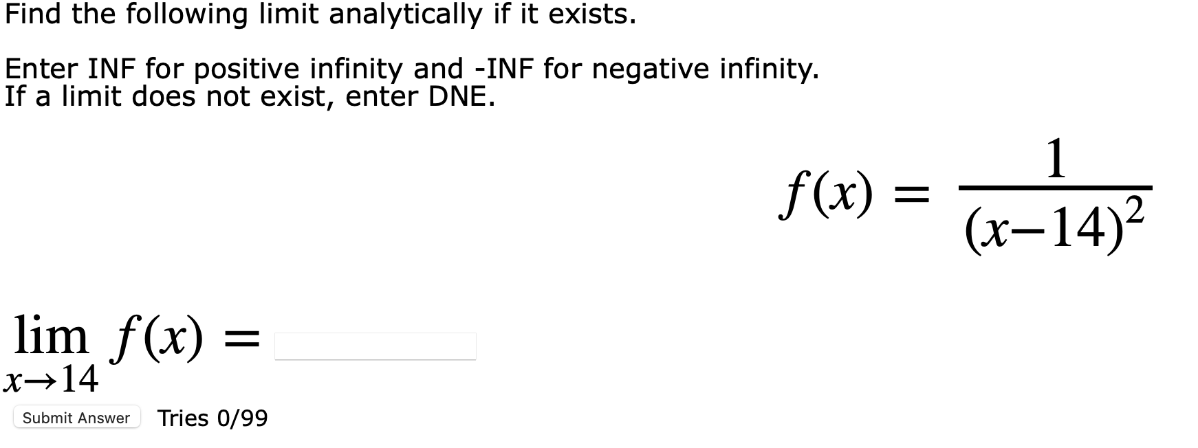 Solved Find the following limit analytically if it exists. | Chegg.com