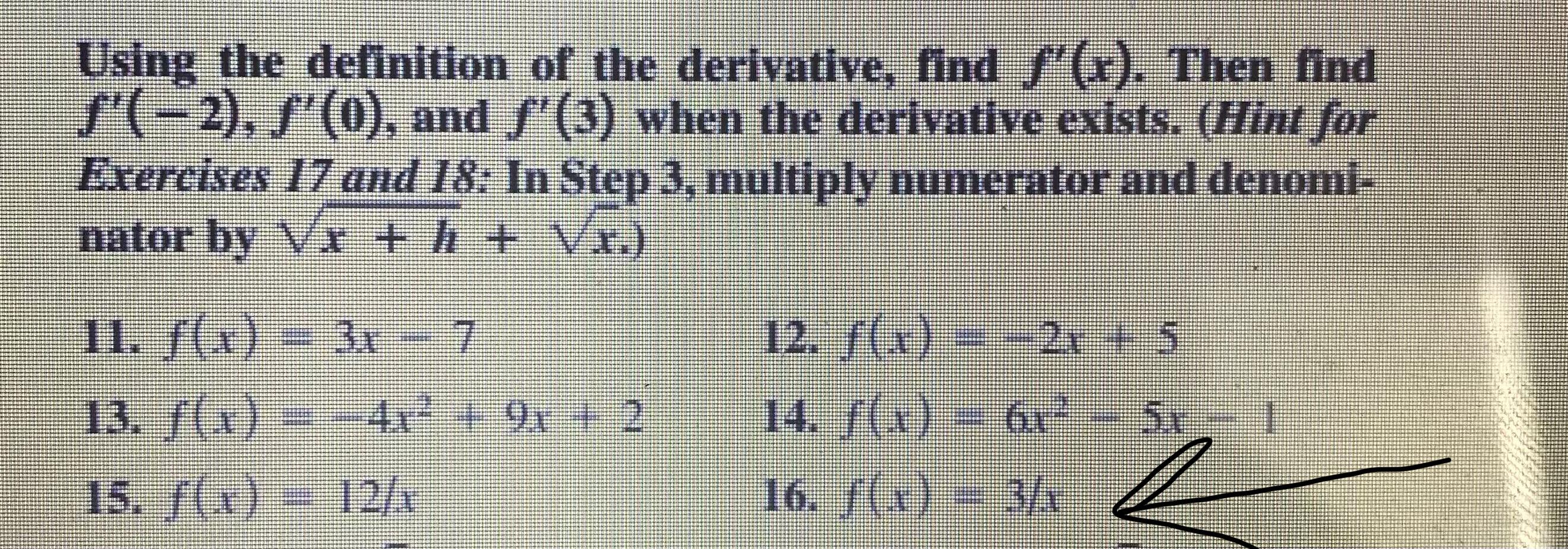 Solved Using the definition of the derivative, find f′(x). | Chegg.com