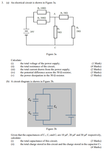 Solved 3. (a) An electrical circuit is shown in Figure 3a. | Chegg.com