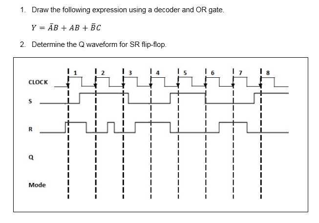 Solved 1. Draw the following expression using a decoder and | Chegg.com