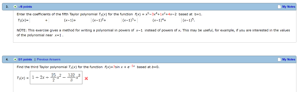 Solved Enter the coefficients of the fifth Taylor polynomial | Chegg.com