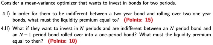 Solved Consider a mean-variance optimizer that wants to | Chegg.com