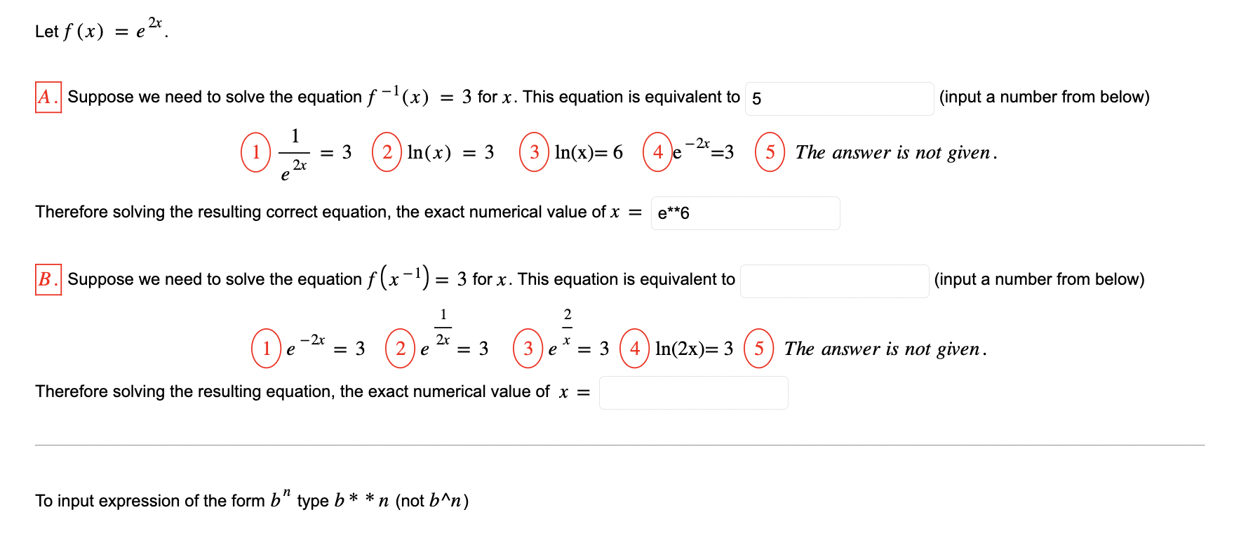 Solved Let f(x)=e2x. Suppose we need to solve the equation | Chegg.com