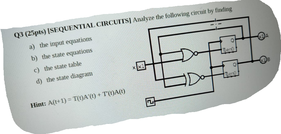 Solved Q3 25pts Sequential Circuits analyze The