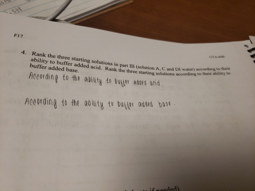 F17 4. UTA-646 Rank the three starting solutions in | Chegg.com