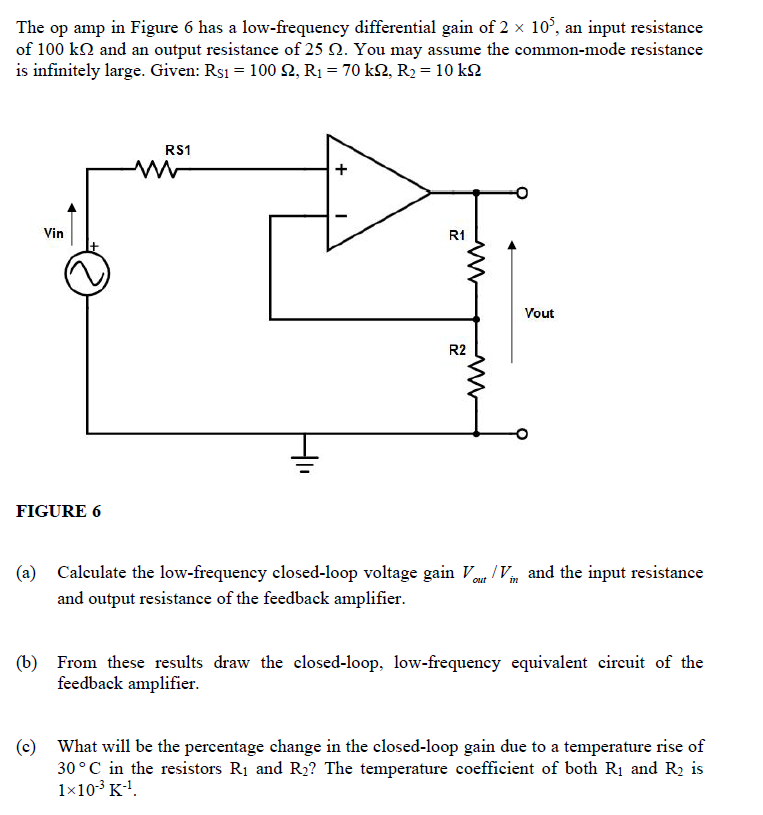 Solved The op amp in Figure 6 has a low-frequency | Chegg.com