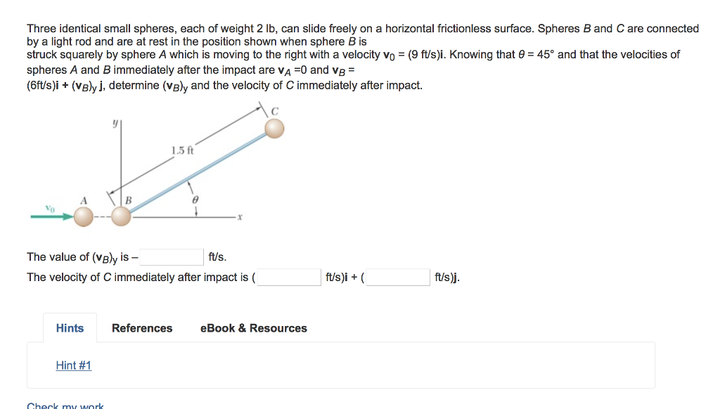 Solved Three identical small spheres, each of weight 2 lb, | Chegg.com
