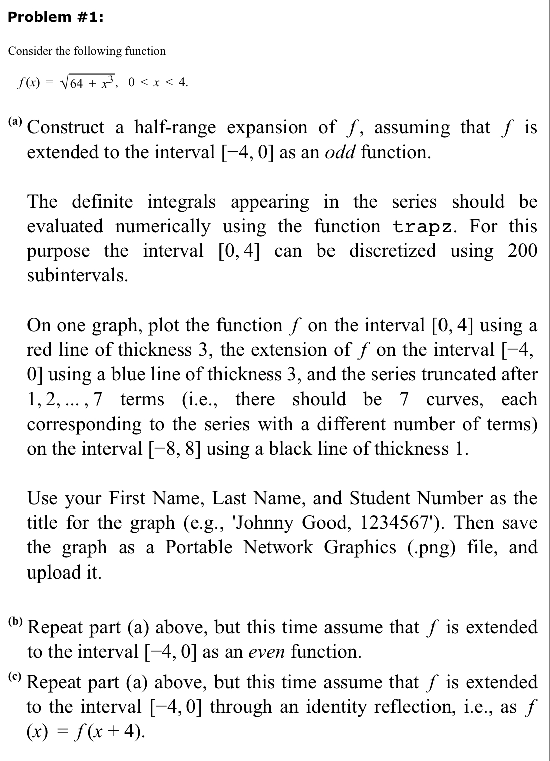 Solved Consider the following function f(x)=64+x3,0 | Chegg.com