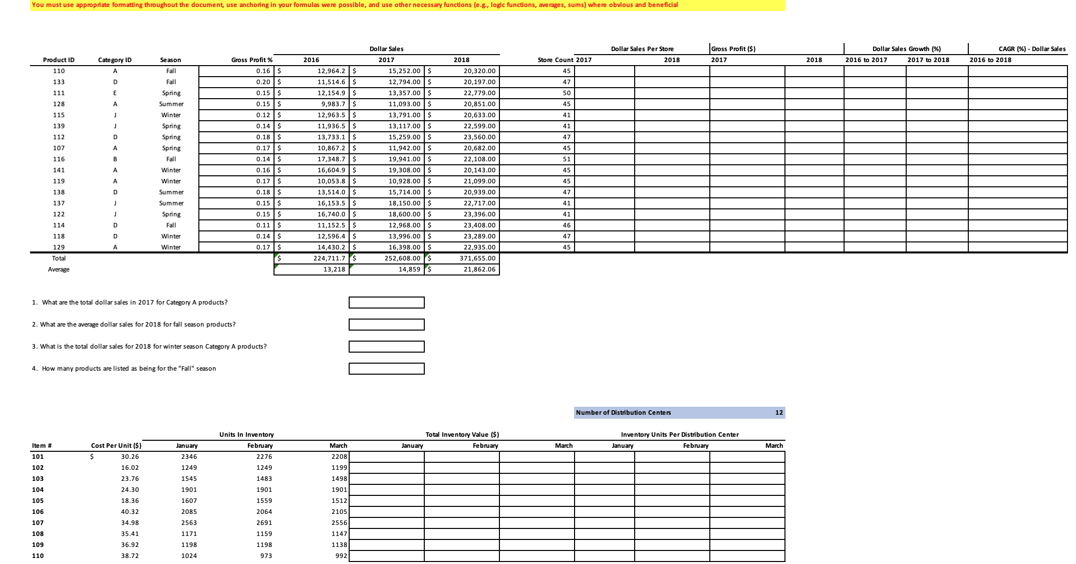 Solved PLEASE READ THE INSTRUCTIONS FOR EACH ITEM BELOW | Chegg.com