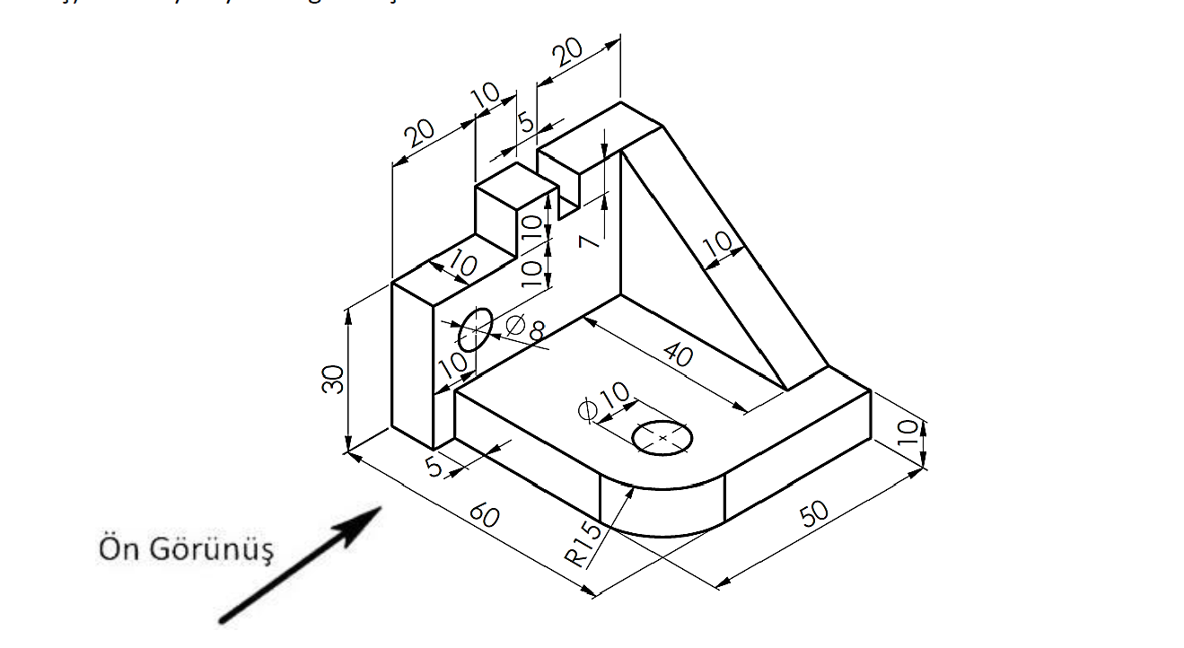 Draw the three images (front view, top view and left | Chegg.com
