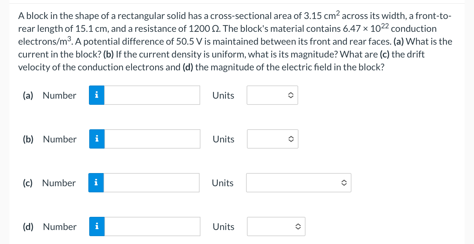 Solved A block in the shape of a rectangular solid has a | Chegg.com