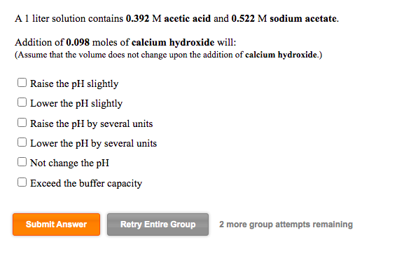 Solved A 1 liter solution contains 0.392 M acetic acid and | Chegg.com