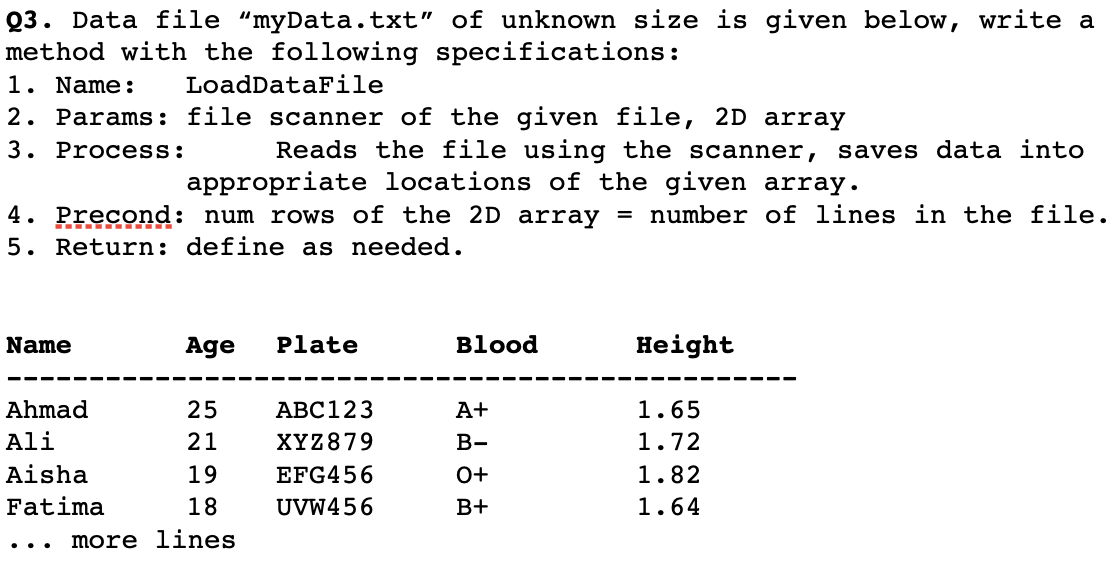 Solved Q3. Data file “myData.txt" of unknown size is given | Chegg.com