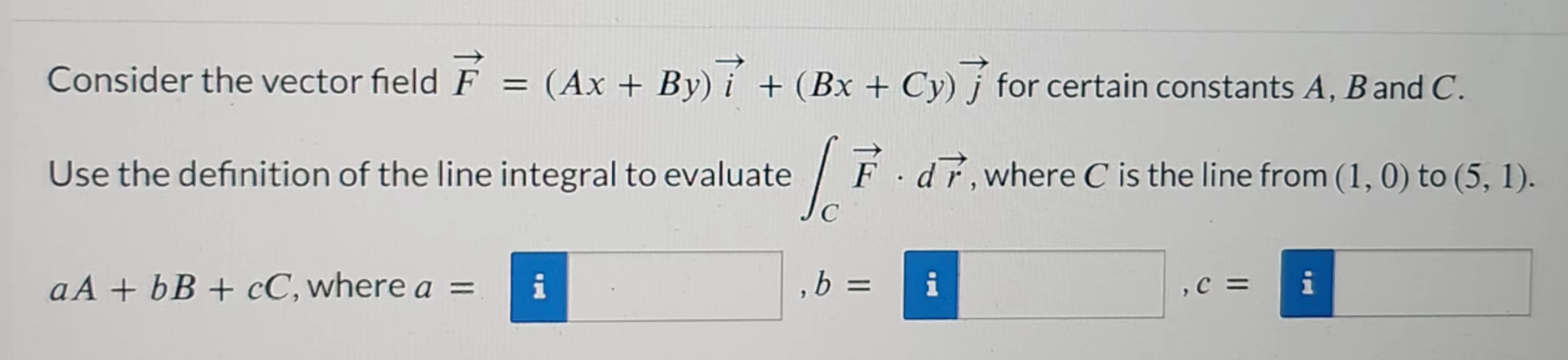 Solved Consider the vector field \\( \\vec{F}=(A x+B y) | Chegg.com