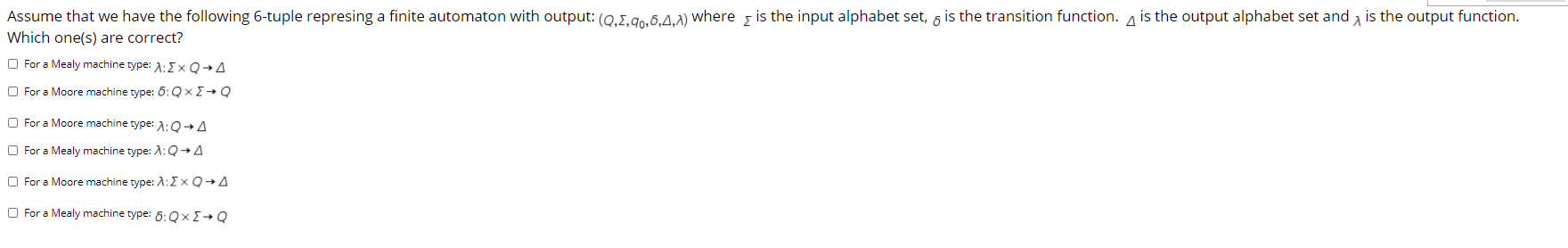 Solved Assume that we have the following 6-tuple represing a | Chegg.com