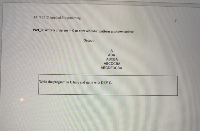 Solved EGN 2712 Applied Programming Part_1: Program star | Chegg.com