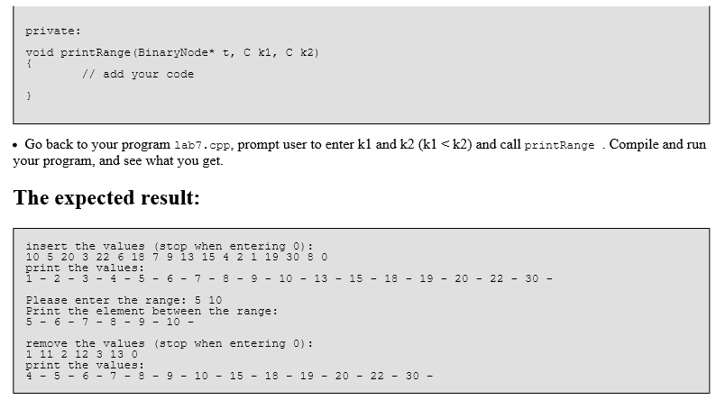 Solved Program needs bst.cpp & lab7.cpp only. Thank you | Chegg.com