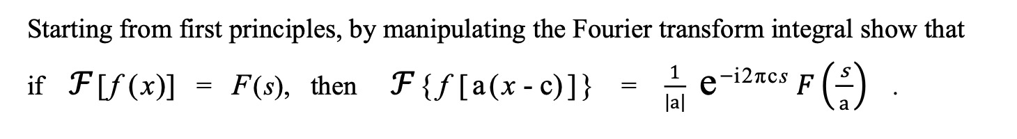 Solved $F Starting from first principles, by manipulating | Chegg.com