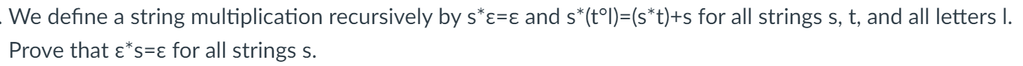 Solved Ne define a string multiplication recursively by | Chegg.com