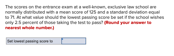 Solved The scores on the entrance exam at a well-known, | Chegg.com