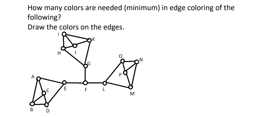 Solved How many colors are needed (minimum) in edge coloring | Chegg.com